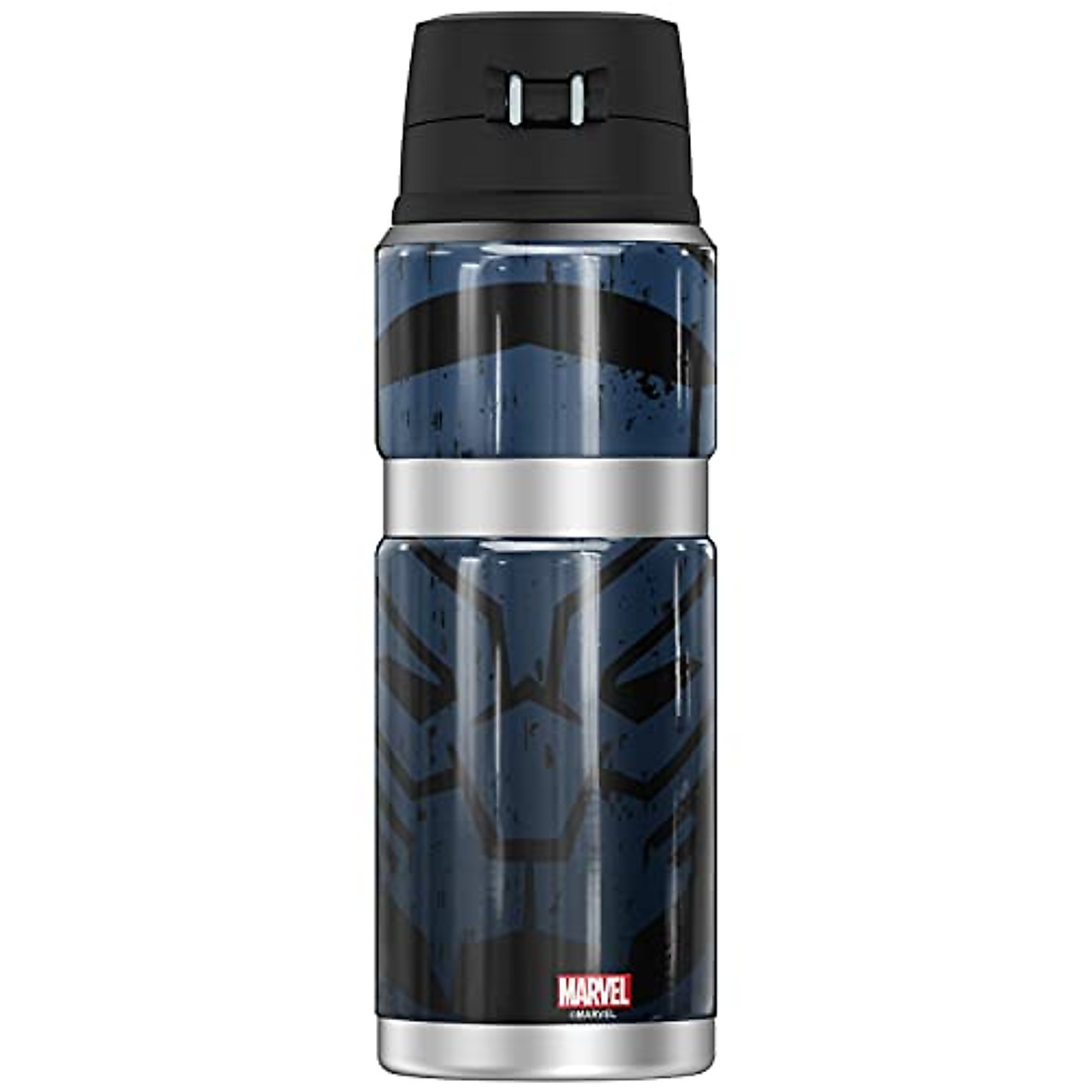 MARVEL - Black Panther Wakanda Forever Blue THERMOS STAINLESS KING Stainless Steel Drink Bottle, Vacuum insulated & Double Wall, 24oz