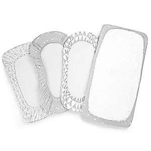 Bassinet Bed Sheets – Premium Bassinet Fitted Sheet for Halo, Mika Micky, Maxi COSI & Others - 4 Pack 100% Jersey Knit - Bassinet Bedding for Standard Size Oval or Halo Bassinet Pads for Boys & Girls