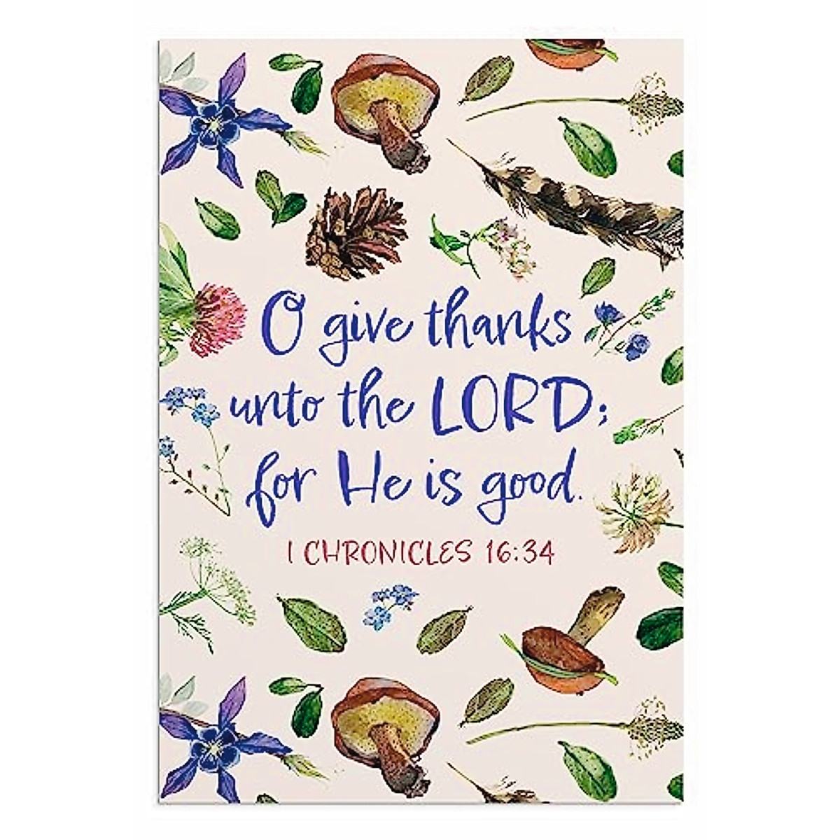 DaySpring - We Give Thanks - 4 Nature Design Assortment with Scripture - King James Version - 12 Thank You Boxed Cards & Envelopes (U0061)