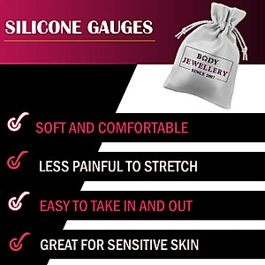 1 1/8" Inch (30mm) - White Silicone Double Flared Ear Plugs - Sold as a Pair