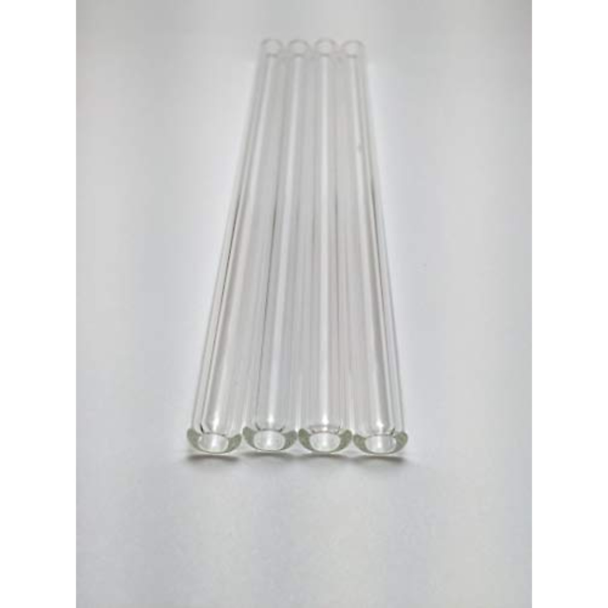 Thetrazspot Crystal clear straight glass straw set of 4 with cleaning brush 9.5mm x 8 inch