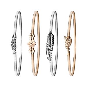 4 Pieces Women Elastic Waist Belt Stretch Metal Dress Belt for Women, Silver and Gold