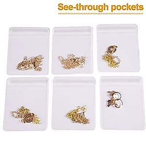 DIRZA Jewelry Travel Organizer Earring Case Transparent Jewelry Storage Book Clear Booklet Zipper Pouch Bag for Necklaces, Earrings, Rings, Bracelets 96 pocks