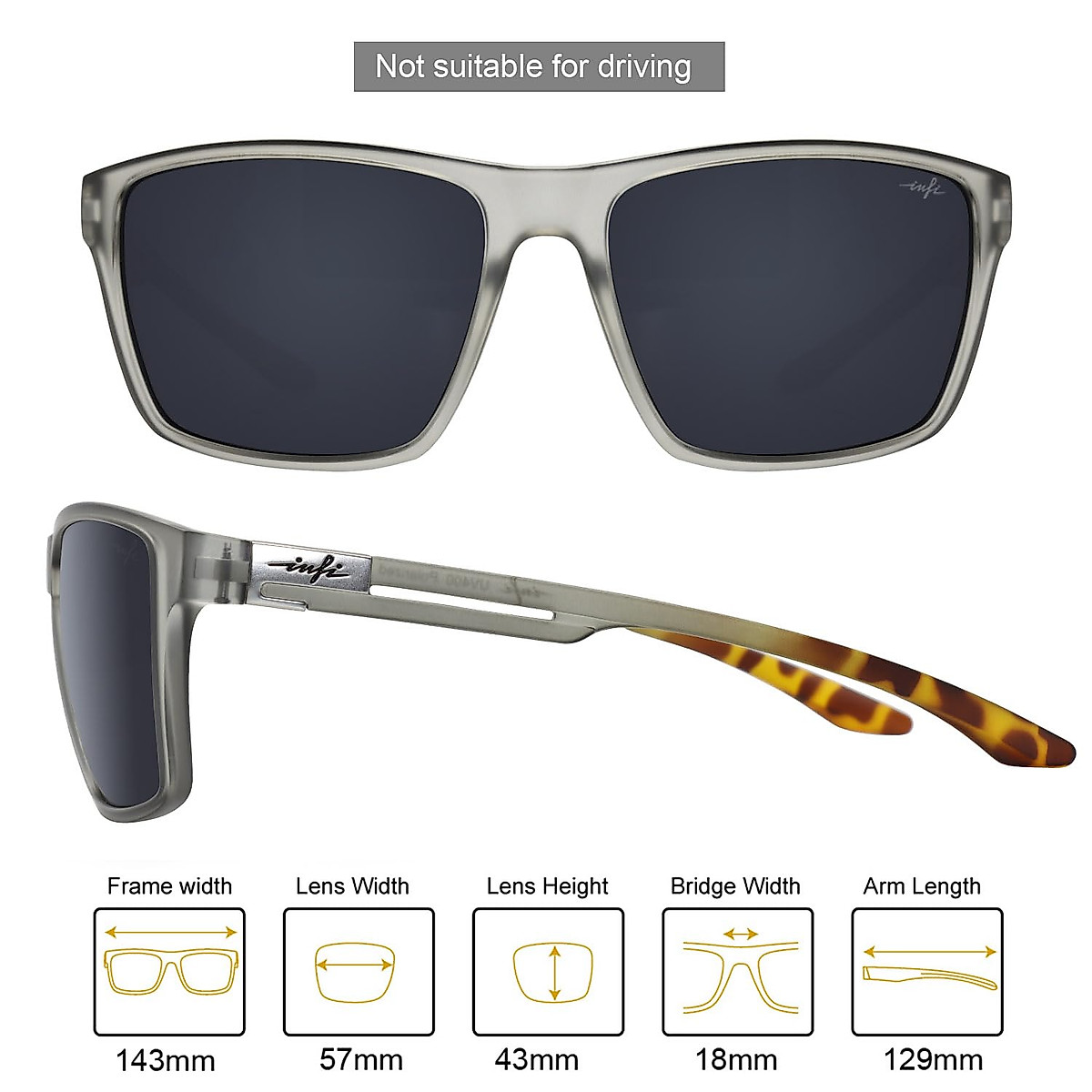 INFI Category 4 Polarized Sunglasses Men Women Very Dark Lens UV400 Protection for Sensitive Fishing Hiking Sports Glasses