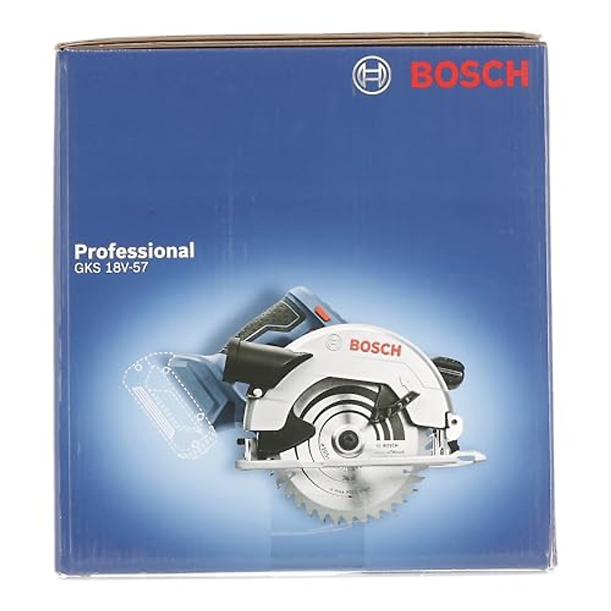 Bosch Professional 18V System GKS 18V-57 Cordless Circular Saw (Saw Blade Diameter: 165 mm, Cutting Depth: 57 mm, excluding Batteries and Charger, in Carton)