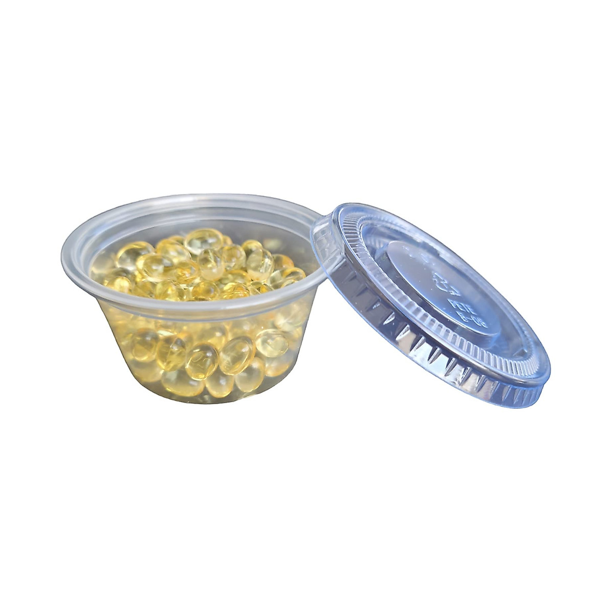 Popular Shop Stop 100 count, 2 oz Disposable Cups with Snap On Lids Great for Condiments, Jello Shots, Sauces Ketchup, Liquids and Small Food Portions