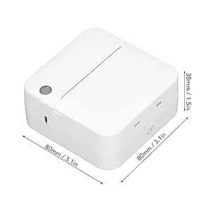 ANGGREK Pocket Printer, Portable 200dpi Thermal Printer HD Print with 1 Roll Paper for Student for Journal (White)