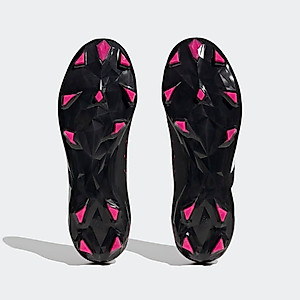 adidas Unisex Predator Accuracy.3 Firm Ground Soccer Shoe, Black/White/Team Shock Pink (Laceless), 7.5 US Men