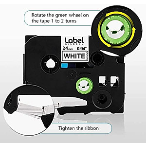TZe-251 24mm Label Tape Label KINGDOM Compatible 1 Inch Label Tape Replacement for Brother P Touch 24mm 0.94 White Laminated TZe251 TZe TZ Tape for Brother PTD600 PTP710BT PTP750W, 4-Pack