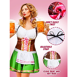4 Pcs Oktoberfest Apron Oktoberfest Costumes Women German Dirndl Aprons Female Oktoberfest Outfit Waitress Novelty Dresses Oktoberfest Party Decorations for Kitchen Outdoor Cooking BBQ Party Supplies