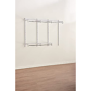 Rubbermaid Configurations Classic Closet Kit, White, 3-6 Ft., Wire Shelving Kit with Expandable Shelving and Telescoping Rods, Custom Closet Organization System, Easy Installation