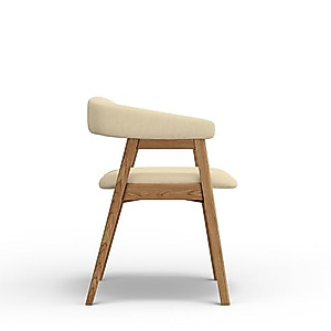 Alpine Furniture Cove Curved Back Upholstered Chairs, Natural (Set of 2)