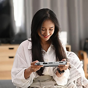 findway Switch OLED Case Compatible with Switch Cover Case Accessories Soft TPU Crystal Clear Transparent Shock Absorption Technology Bumper Protective for Switch OLED Model