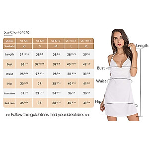 YIKUSO Women's Sexy Deep V-Neck Halter Backless Slit Mini Party Club Dress (M, Black)