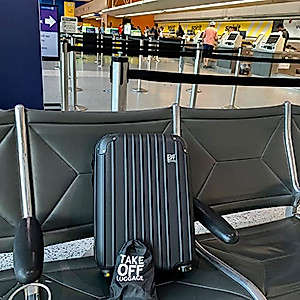 Take OFF Luggage 18 inch Hardshell Carry On Suitcase that Converts into Underseater Luggage with Removable Spinner Wheels for Airline Personal Item Use Requirements, 18 x 14 x 8 Inches - Hot Pink