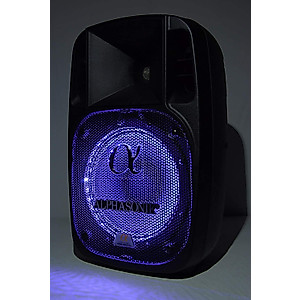 Alphasonik 10" Powered 1600W PRO DJ Amplified Loud Speaker Bluetooth USB SD Card AUX MP3 FM Radio PA System LED Ring Karaoke Mic Main Monitor, Band Church, Party, Guitar Amp, Home, BBQ w/Tripod Stand