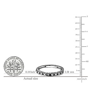 Dazzlingrock Collection 0.39 CT Alternate Black & White Diamond Wedding Ring for Women in 10K Black Plated White Gold Size 7