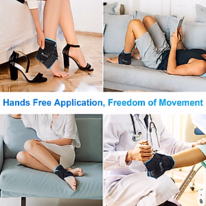 Atsuwell Ankle Ice Pack Wrap 2 Packs, Ankle Ice Wraps Flexible Gel Cold Pack for Foot Ankle Heel, Cold Compress Therapy for Soothing Discomfort, Black