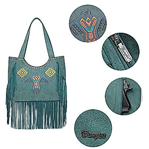 Montana West Western Vintage Aztec Collection Cowgirl Handbag Embroidered Fringe Thunderbird Purse and Crossbody, WG36-G8005TQ