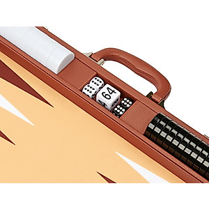 Silverman & Co. 19-inch Premium Backgammon Set - Desert Brown Board