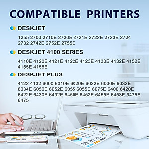 MYCARTRIDGE 67XL Remanufactured Ink Cartridge Replacement for HP 67XL (1 Black, 1 Tri-Color) for DeskJet 2755 2752 1255 DeskJet Plus 4155 4158 4140 Envy 6455 6052 6458 6055 Printer 67XL Ink Cartridge