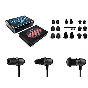 NICKSTON N-3 Assorted Replacement Set Ear Tips Adapters Gels Buds with Box Organizer and Cleaning Tool Compatible with In Ear Earphones Headphones