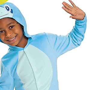Sobble Pokemon Kids Costume, Official Pokemon Hooded Jumpsuit with Fin, Classic Size Small (4-6)