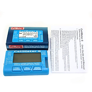 SoloGood RC CellMeter 8 Digital Battery Capacity Checker Battery Voltage Tester LCD Backlight for LiPo Life Li-ion NiMH Nicd Cell Meter Battery Checker