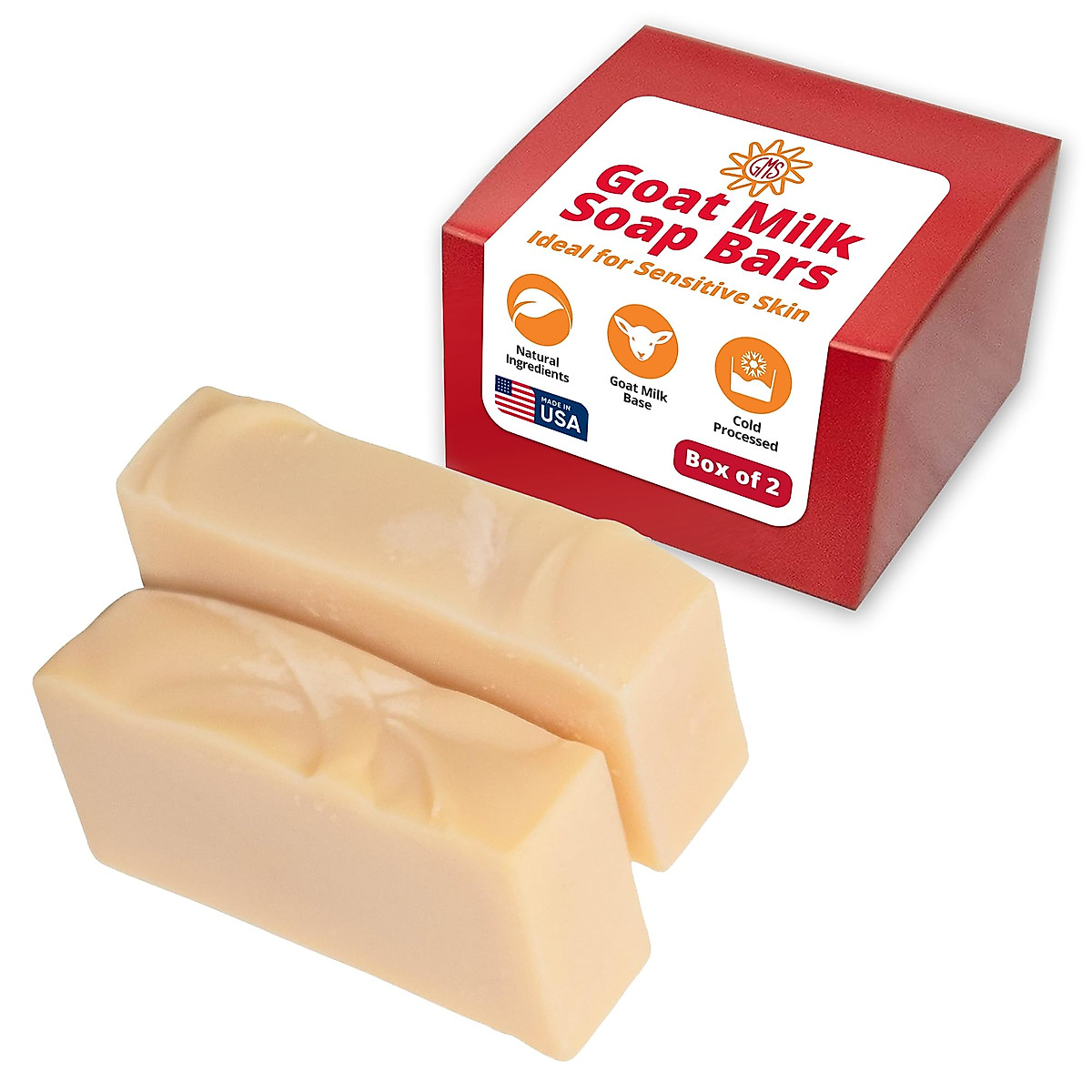 Goat Milk Stuff Goat Milk Soap - PURITY | All-Natural, Unscented, Fresh Goat Milk Soap Bar, Gentle on Sensitive Skin - Handmade (Box of 2)