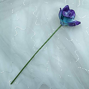 Lily Garden Artificial Flowers Purple Turquoise Orchid Stem Real Touch Flowers Set of 12 Stems