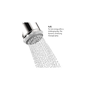 hansgrohe Clubmaster 4-inch Easy Clean Easy Install Showerhead Modern 3-Spray Full, Pulsating Massage, Soft spray with QuickClean in Matte Black, 28496671