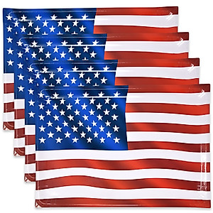 4th of July Plates Serving Trays 10 Disposable Patriotic American Flag Large 10.75" X 15.75" Heavy Duty Rectangle Paper Cardboard Tray Platter Cupcake Display Party Memorial Day Tableware Supplies