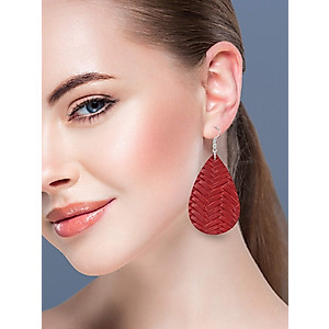 Hicarer 20 Pairs Faux Leather Earrings Lightweight Leaf Earring Teardrop Dangle Earrings for Women Jewelry Gift(Classic with Bold Style)