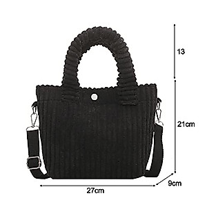 Mini Corduroy Tote Bag for Women Handbag Purse Fashion Top Handle Satchel Purse Crossbody Bag