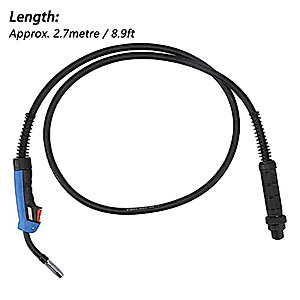 MIG Welding Gun, Welding Spool Gun Air Cooled Gas Welder Tool Accessory for Construction Site Manufacture 2.7 Meter