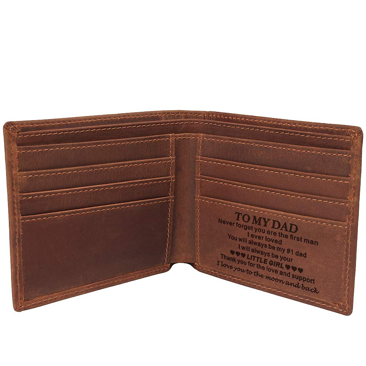 Engraved Bifold Mens Wallet, Wallet Gifts for Dad, to Dad Gifts, Gifts for Fathers Day to Men, Dad Birthday Gifts, Personalized Gifts for Dad from Daughter