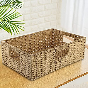 Hemoton 1pc Rattan Sundries Storage Basket Wicker Basket Clothes Storage Container Woven Storage Organizer with Lid Woven Basket Container Sundries Basket Weaving Toilet Child Fruit Stand
