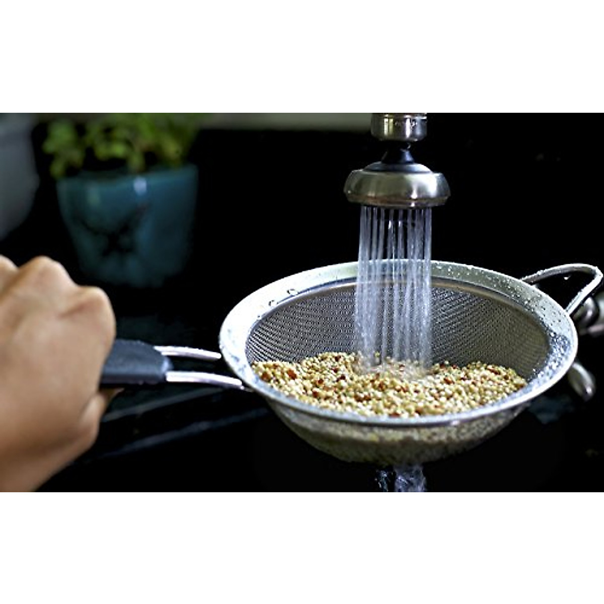 LiveFresh Premium Quality Fine Mesh Stainless Steel Strainer Sieve Colander - 7-5/8 Inch