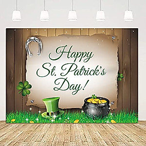 7x5ft Happy St.Patrick's Day Backdrop for Photography Irish Spring Lucky Green Shamrocks Gold Coins Photo Background for Saint Patrick's Day Party Decorations Banner Photo Booth