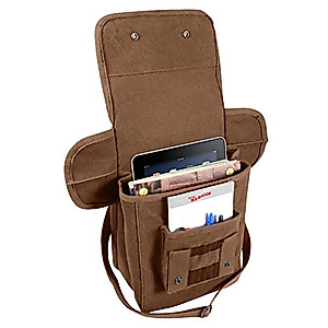 Rothco Canvas Map Case Shoulder Bag, Earth Brown, 12" x 8.5" x 4.5"