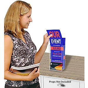 Marketing Holders 4 Pack Brochure Holder with Hardware for 4 Inch Trifolds and 3.5" x 2" Cards Printed Media for Tourist Attractions Gift Shops Retail Flyers Clear Acrylic Wall Mount