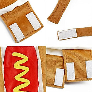 Hot Dog Pet Costume Clothes Cute Cat Puppy Outfit Mustard Cosplay Clothes Dogs Fancy Dress Halloween Party Decorations (Medium)