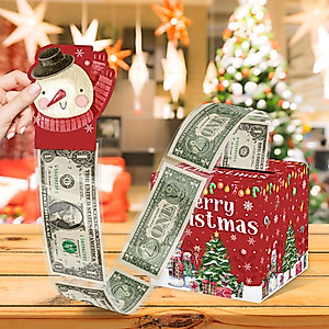 Christmas Party Gifts, Christmas Money Box for Cash Pull, Christmas Money Pull Box with Snowman Card and Transparent Bags, Christmas Money Pull Box, Christmas Money Pull Box for Kids Adults