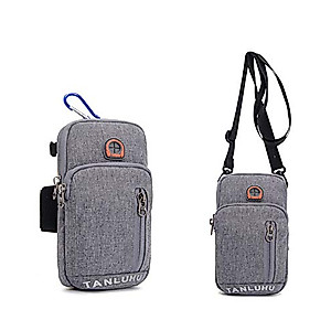 Men Women Workout Cellphone Wasit Purse Small Crossbody Bags Belt Holster Pouch for iPhone 14 Plus 13 12 11 Pro Max XR XS Max Samsung Galaxy S22 Ultra S21 FE S20 FE A53 A33 Pixel 7 (Gray)