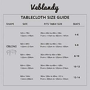 Veblandy Rectangle Tablecloth 52x70 inch Linen Textured Waterproof Table Cloth Stain and Wrinkle Resistant Washable, Decorative Fabric Table Cover for Outdoor and Indoor Use, Ivory