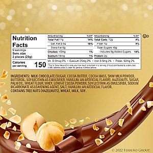 Ferrero Rocher, Premium Gourmet Milk Chocolate Hazelnut, Individually Wrapped Candy for Gifting, 7.9 oz, 18 Count