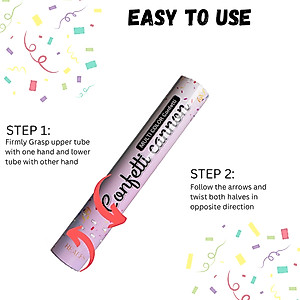 Confetti Cannon Party Poppers Shooters, (6 Pack) Healfs biodegradable Multicolor Confetti Blaster for Birthday Graduation Wedding Christmas New Year’s Eve