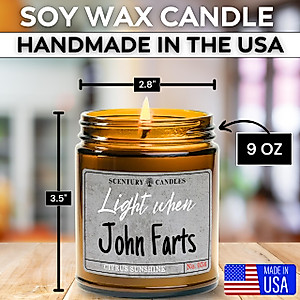 PERSONALIZED Light When Farts Candle, 21 Scents to Choose From, Add Your Name, 9 Ounce Soy Candle, Handmade In The USA