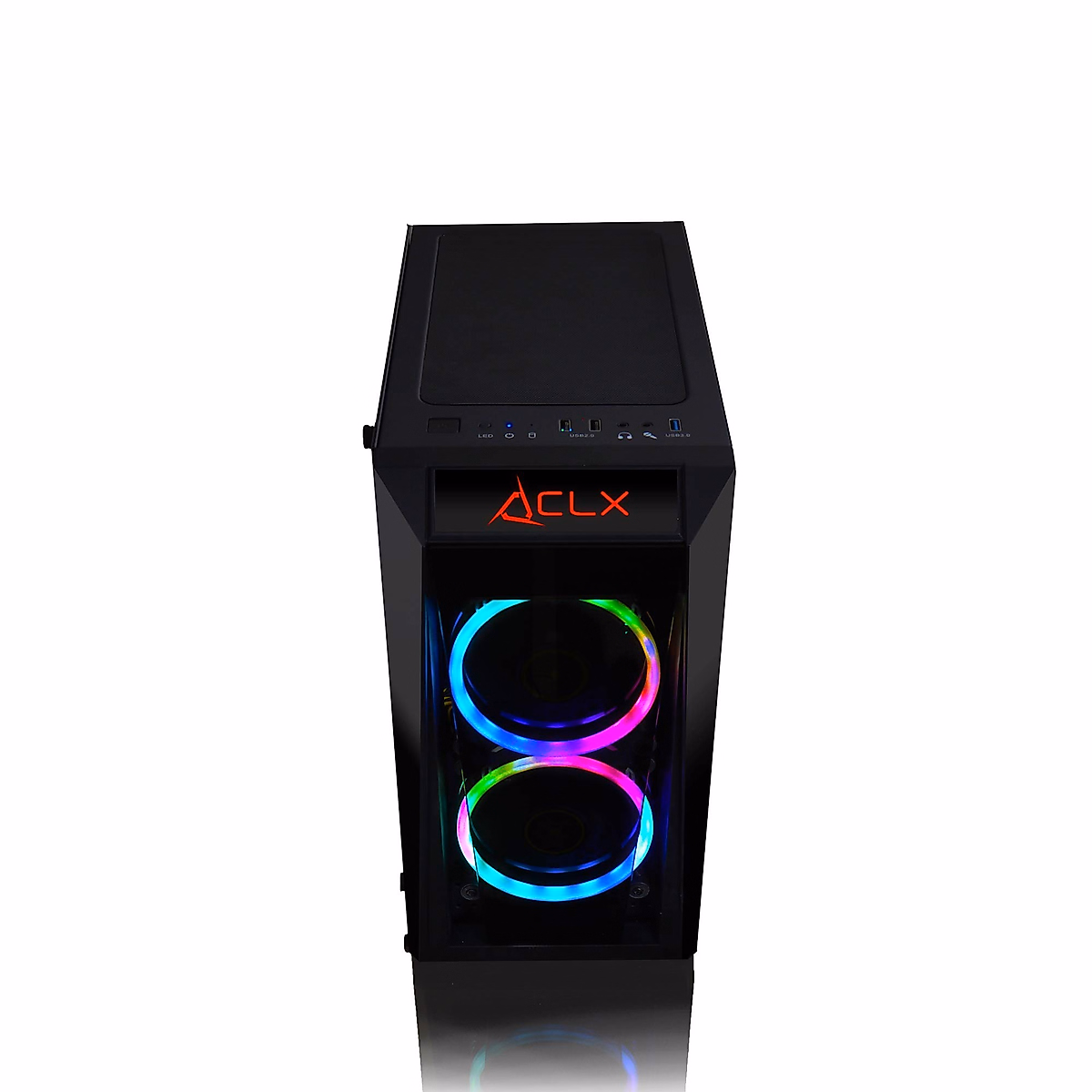 CLX Set Gaming PC AMD Ryzen 5 3600 3.6GHz 6-Core, B450 MATX, 16GB DDR4, GeForce GTX 1660 6GB, 960GB SSD, WiFi, Black Mini-Tower RGB Fans, Windows 10 Home