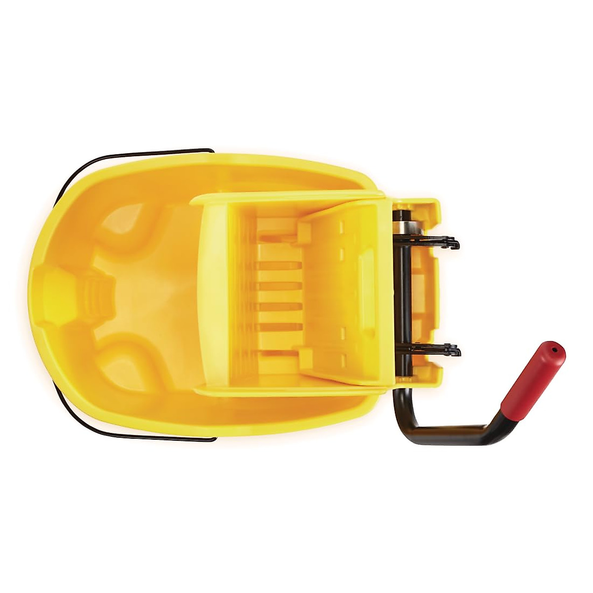 Rubbermaid Commercial Products, WaveBrake - Commercial Industrial Mop Bucket with Side-Press Wringer Combo on Wheels, 35 Quart, Yellow